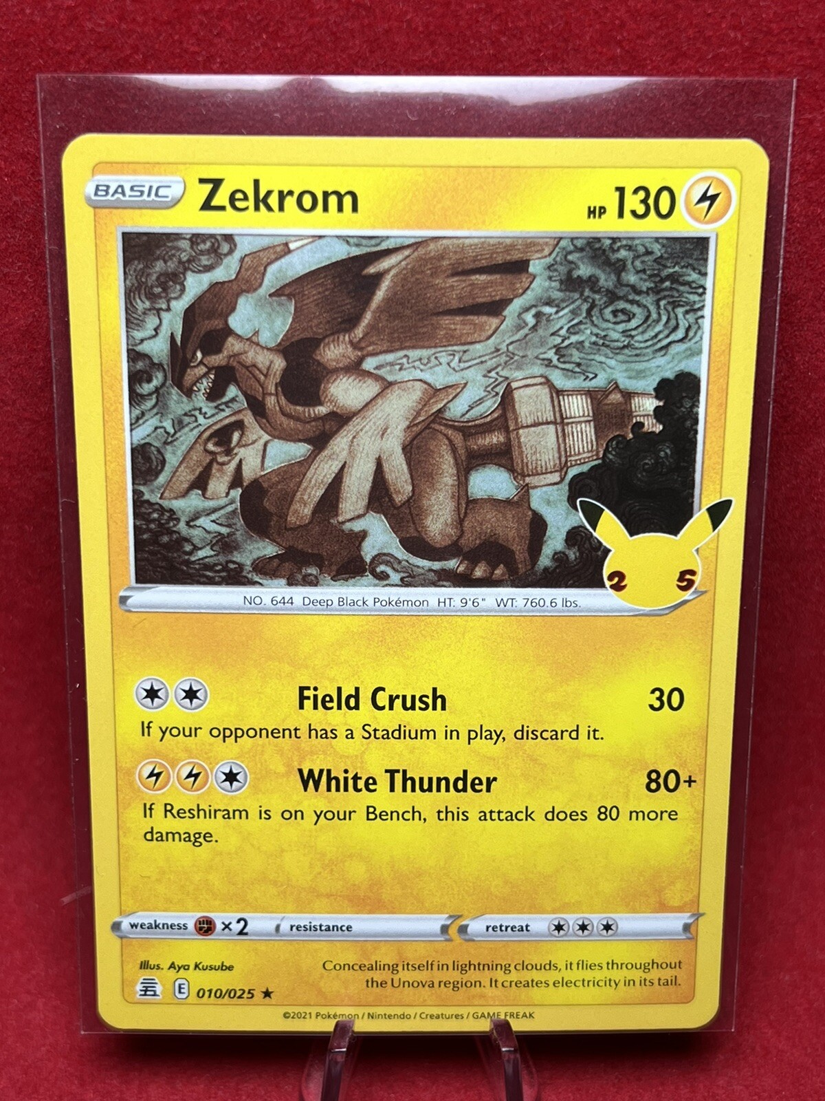 2021 Pokemon Card **Zekrom** 25th Anniversary Celebration 010/025 ...