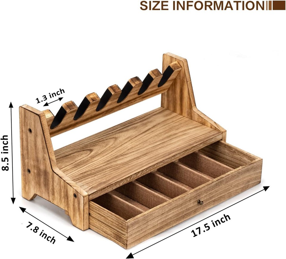 Pistol Handgun Rack Wood Cabinet Storage Organizer Indoor Safe for 6 ...