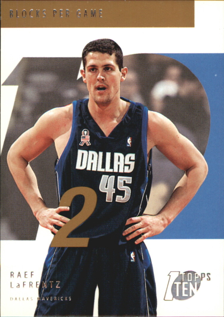 2002-03 Topps Ten Parallel Dallas Mavericks Basketball Card #42 Raef ...