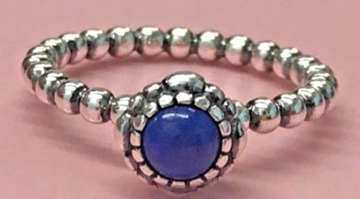 PANDORA | BIRTHDAY BLOOMS LAPIS RING NEW 190854LP SEPTEMBER RARE 58 ...