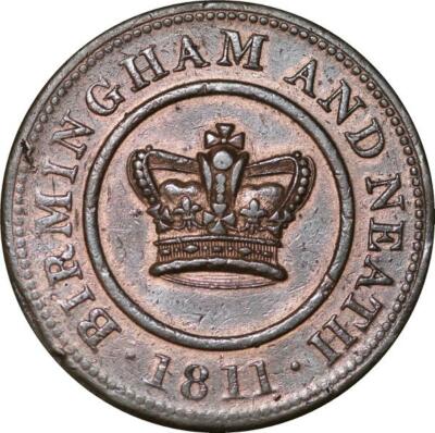 P8335 Great Britain One Penny George III Crown Birmingham 1811 XF -> M ...