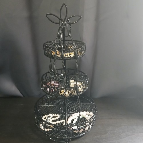 3 Tiered Black Wire Jewelry Holder | eBay