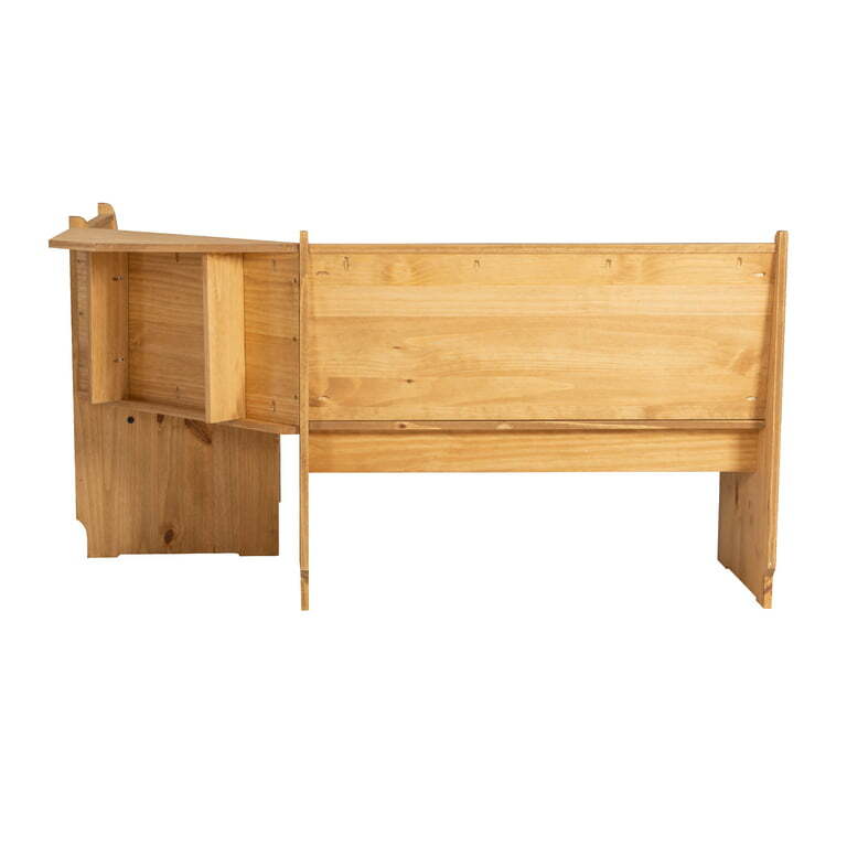 3 pc Pine Wood Breakfast Nook Kitchen Dining Set Corner Booth Bench ...