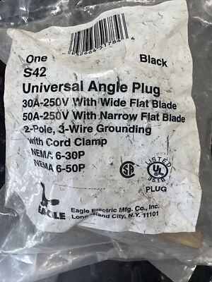 EAGLE ELECTRIC S42 BLACK UNIVERSAL ANGLE PLUG | eBay