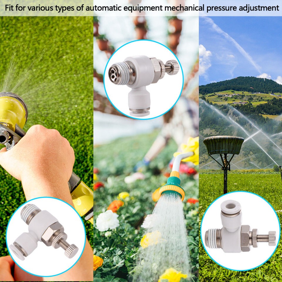 4 PCS Speed regulating Throttle Valve Joint Pneumatic Flow Control Vent ...