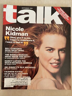 Talk Magazine Sept 2000 NICOLE KIDMAN Bill Clinton Darcy Lapier Dr ...