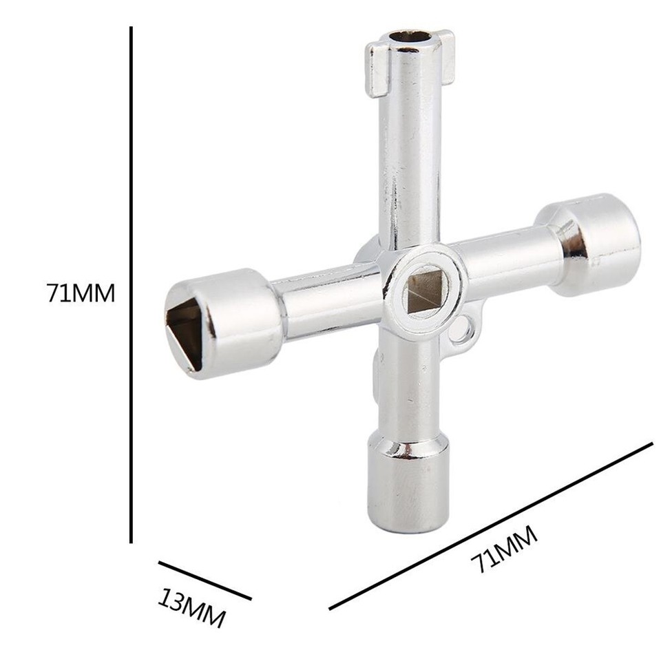 Steel 4 Way Sillcock Water Key Wrench Garden Faucet, Spigots and Most ...