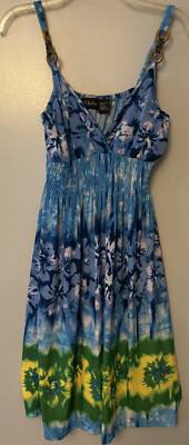 Chesley Sundress Dress Spaghetti Strap Elastic Stretch Below Chest Hi ...