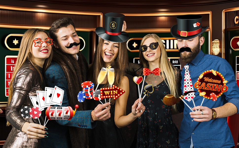 28 Pcs Casino Photo Booth Props Las Vegas Party Decorations Poker Party ...