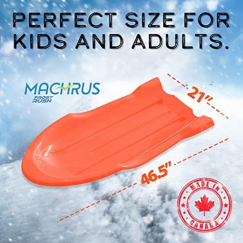 Machrus Torpedo Snow Sled for Kids and Adults | Large Plastic Winter ...