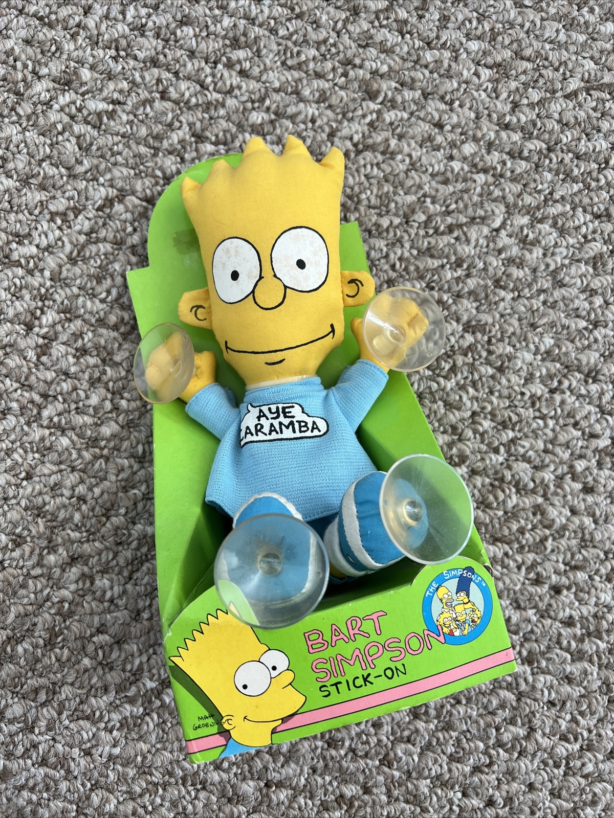 Vintage 1990 Simpsons Bart Simpson Window Stick On Plush Toy by Dan Dee ...