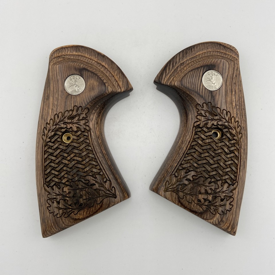 Altamont Wood Grips - Colt Python Super Walnut Basketweave w Medallions ...