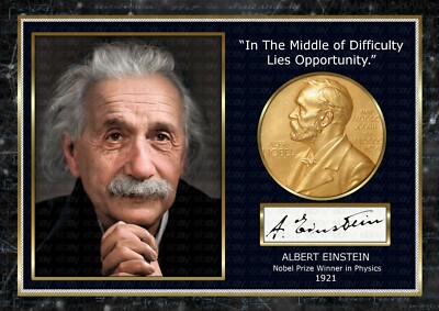 Albert Einstein - Nobel Prize Winner ORIGINAL A4 Signed PHOTO PRINT ...
