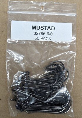 Mustad Sinker Jig Mold Hooks 37286BN Size 6/0 (50 Pack) | eBay