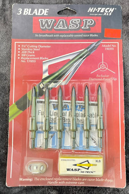 WASP Archery 100 Grain 3 Blade Broadheads 1103SS NOS | eBay