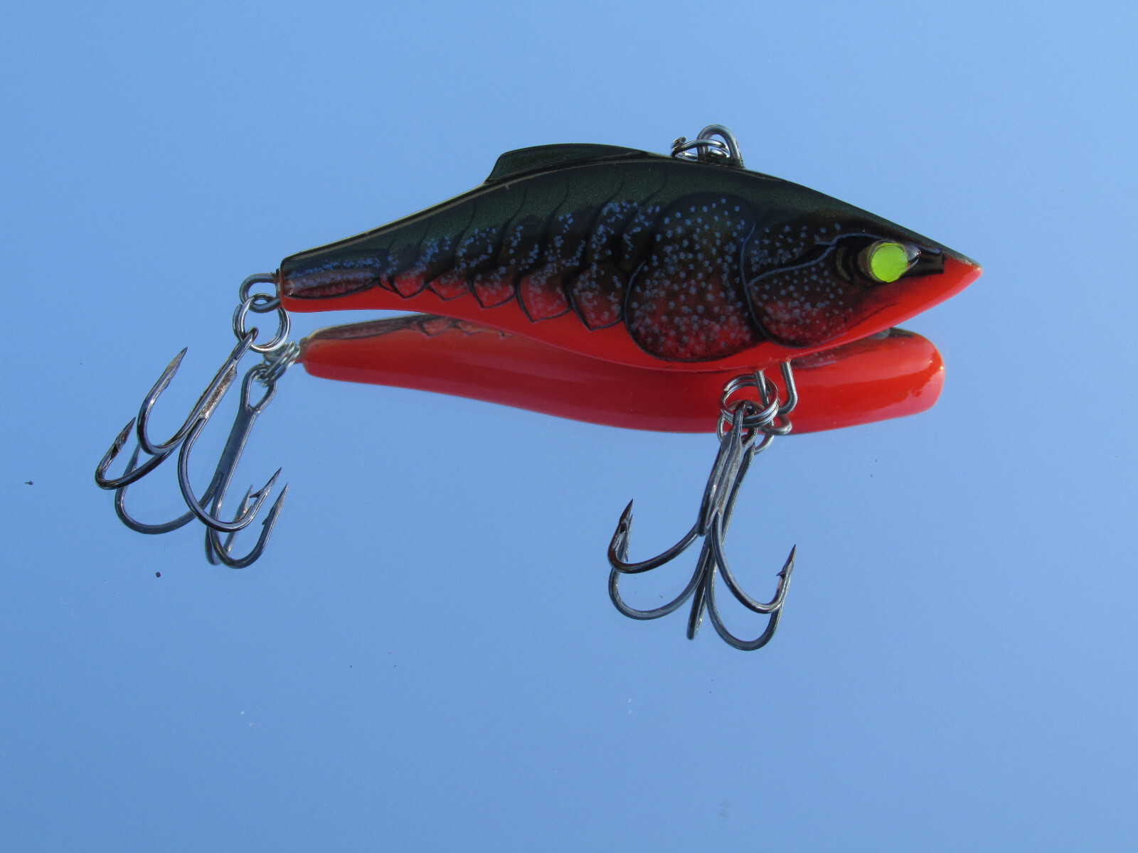 RAPALA RATTLIN' RNR-7 RCW RED CRAWDAD LURE WITH CUSTOM FIBER OPTIC ...
