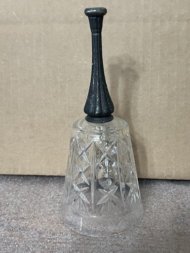 Vintage Clear Pressed Glass Bell Silvertone Metal Handle By Royal ...
