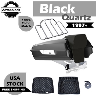 Advan Black Quartz Razor Tour Pack Pak Trunk Luggage For Harley ...