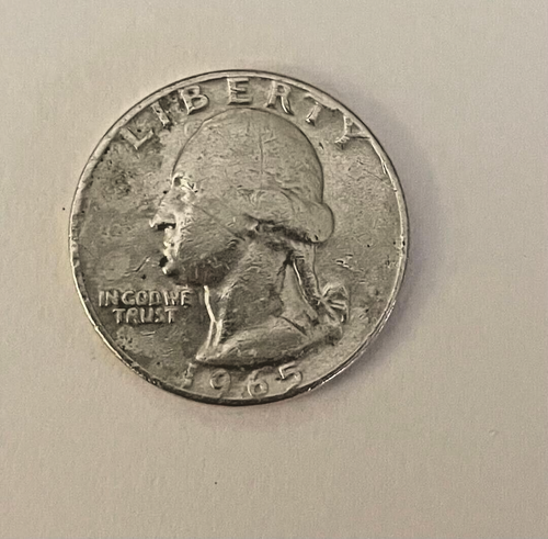 1965 Washington Quarter No Mint Mark Rim Letters Filled A Errors US ...