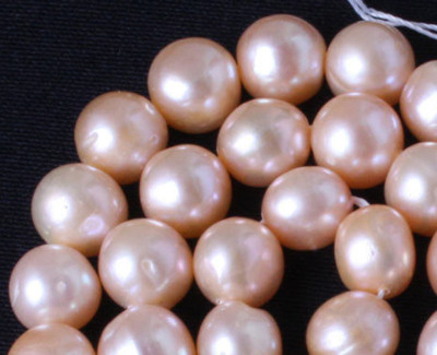 8MM-9MM NEARLY ROUND PINK FRESHWATER PEARL CULTURED LOOSE BEADS STRAND ...