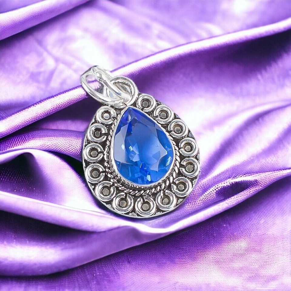 Natural Tanzanite Gemstone Pendant Healing 925 Sterling Silver Jewelry ...