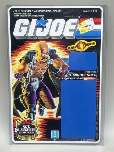 GI Joe Dr Mindbender 1986 Full Cardback Card Back File Card Bubble Cut ...