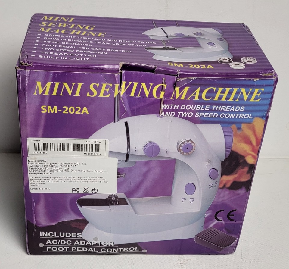 NIB Mini Electric Sewing Machine SM-202A w Double thread & Speed ...