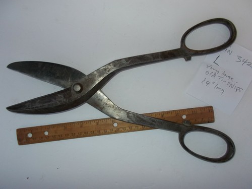 Vtg. large tin / metal snips 14" long! | eBay