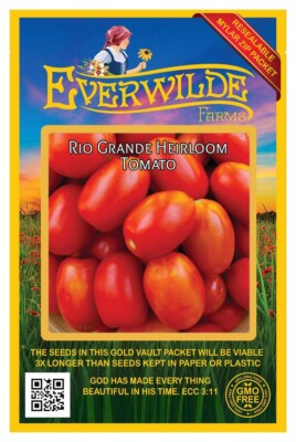 100 Rio Grande Heirloom Tomato Seeds - Everwilde Farms Mylar Seed ...