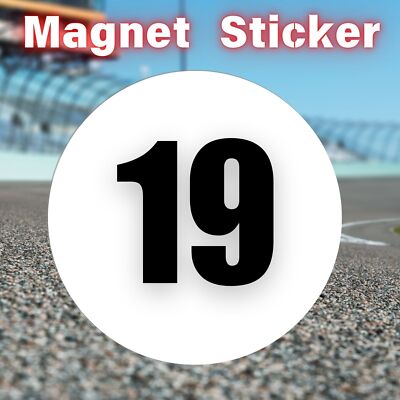 10" Diameter Round Circle Magnetic Autocross Number 19 Magnet 2pcs | eBay