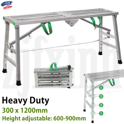 Heavy Duty Hop Up Step Ladder Folding Stool Work Bench Platform 150KG ...