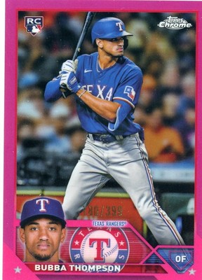 2023 Topps Chrome BUBBA THOMPSON Pink Refractor /399 Rookie Card Texas ...