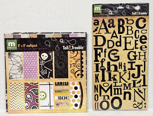 Toil & Trouble Halloween 8x8 Paper Pack + Glitter Alpha Stickers Making ...