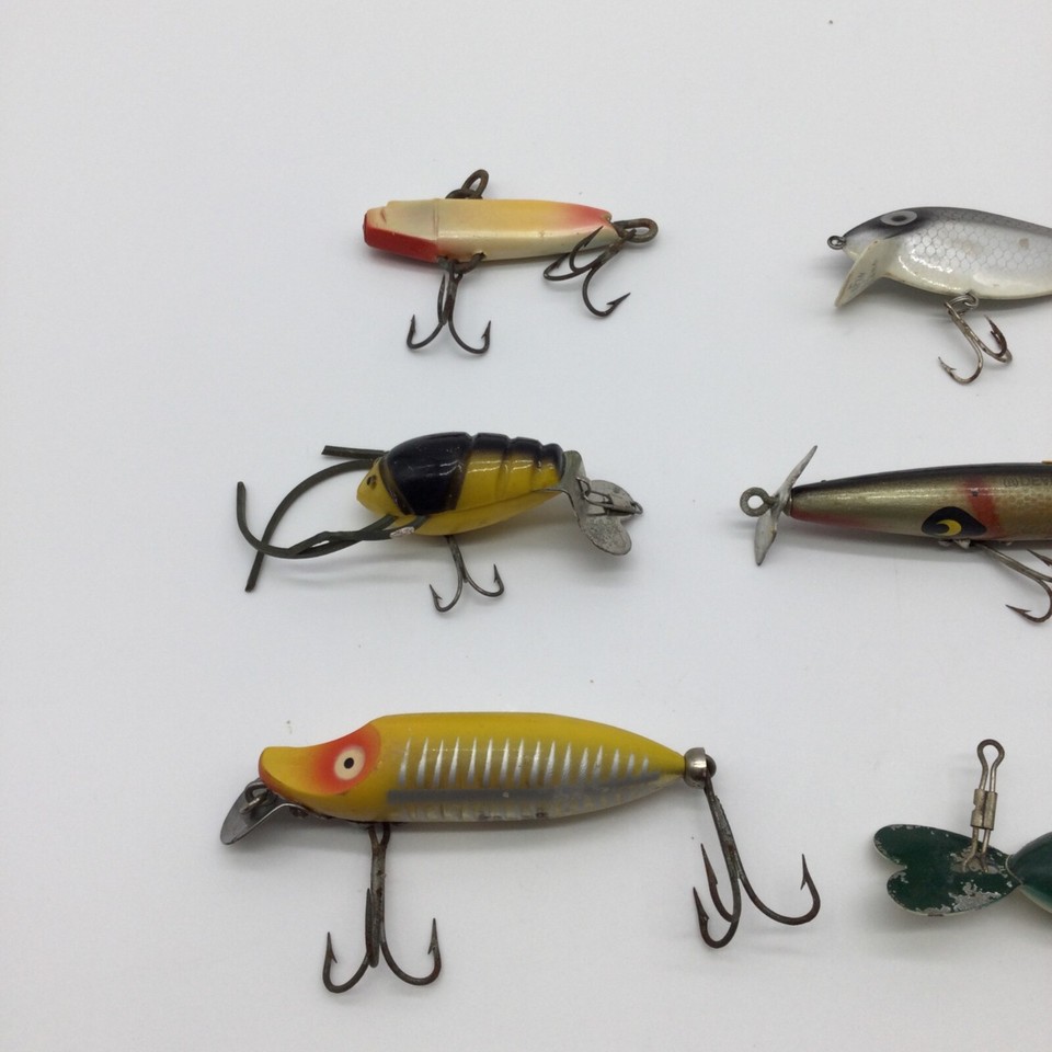 Lot of 10 Vintage Fishing Lures Heddon, Smithwick Devil's Horse, Mirro ...
