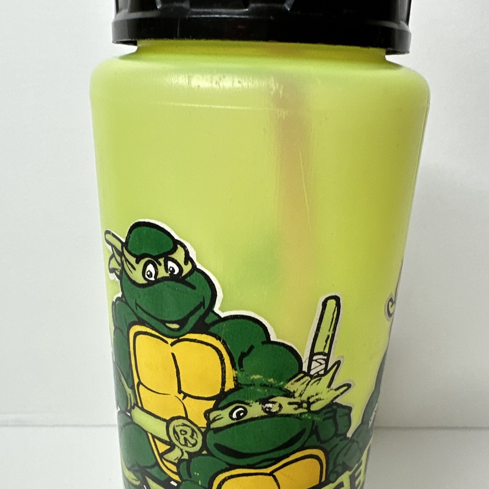 Vintage Teenage Mutant Ninja Turtles Neon Green Water Bottle Straw 1988 ...