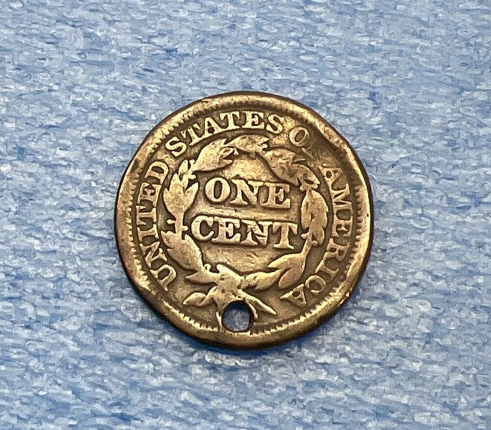 1845 Braided Hair Large Cent - US Copper One Cent Coin | eBay