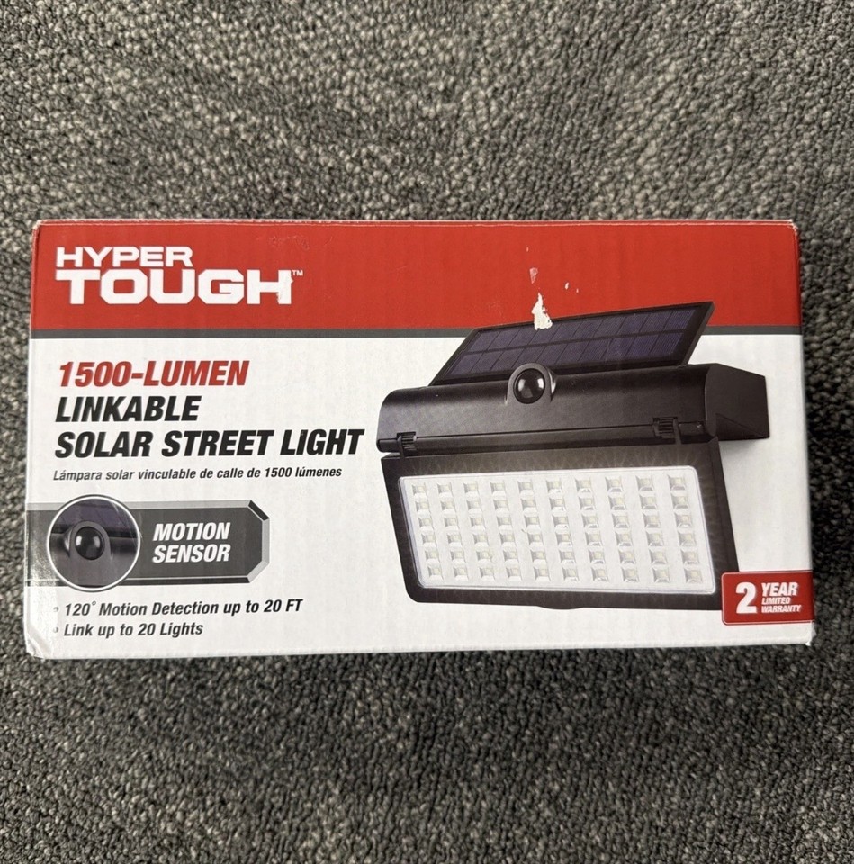 Hyper Tough 1500 Lumen Solar LED Flood Light with Motion Sensor - Black ...