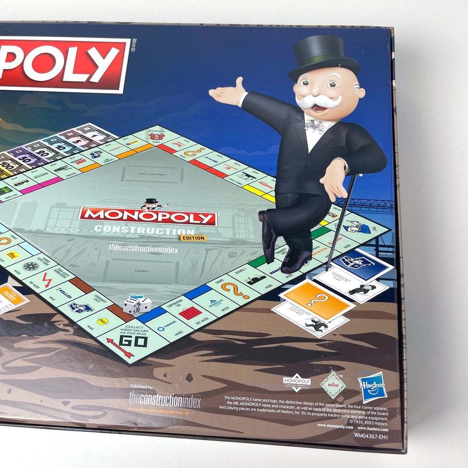 HASBRO MONOPOLY Construction Edition Board Game Rare Strategy Family ...