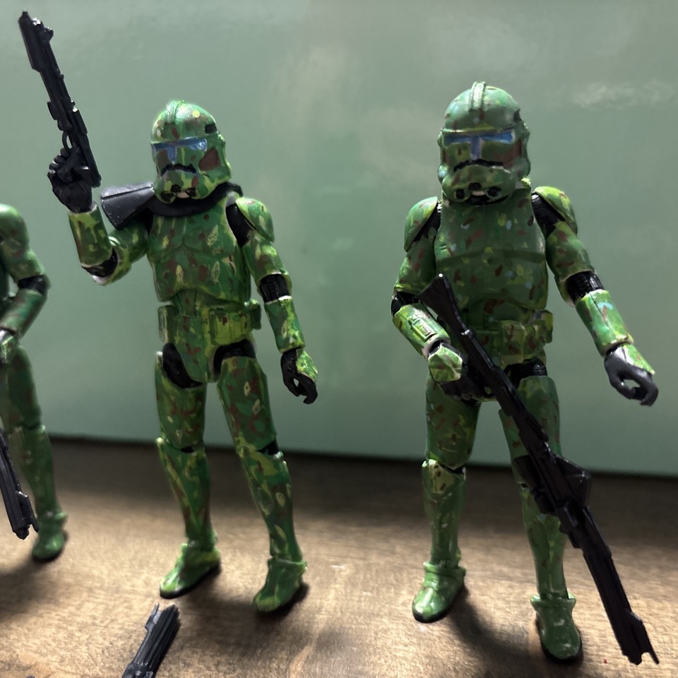 Star Wars: Clone Wars CUSTOM JUNGLE FOREST KASHYYYK TROOPER Lot 3.75 ...