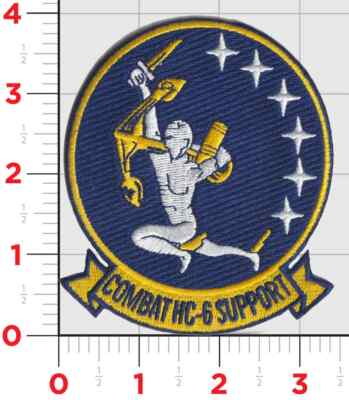 4" NAVY HC-6 CHARGERS COMBAT SUPPORT HELICOPTER SQUADRON EMBROIDERED ...