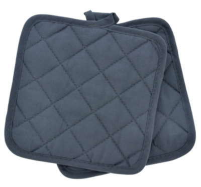 Home Collection 100% Cotton 2 Pot Holders Set ~ Gray | eBay