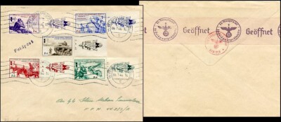 GE206. GERMAN FRENCH VOLUNTEER LEGION FELDPOST COVER 1944 STAMPS W ...