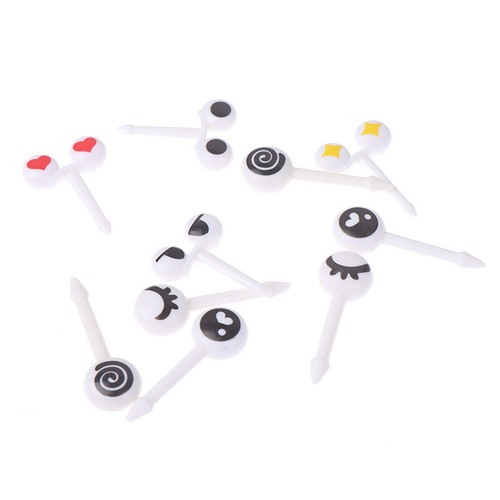 10PCs/ Lot Cute Plastic Fruit Toothpick Forks Tableware Dessert Fruit F ...