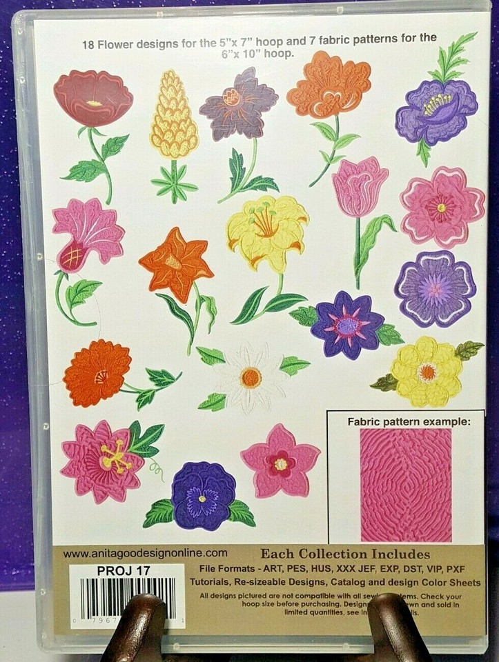 *NEW & OOP* Anita Goodesign - SHRINKY FLOWERS - FREE SHIP Embroidery ...