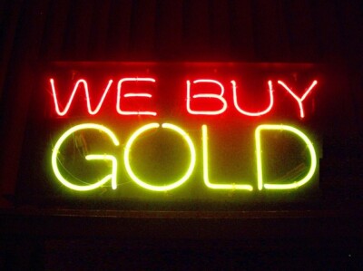 17"x14"We Buy Gold Neon Sign Light Man Cave Nightlight Shop Wall ...