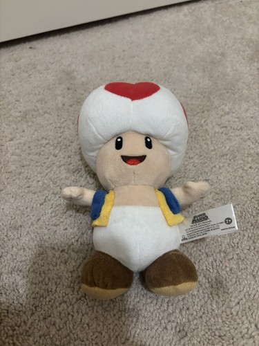 Nintendo 2017 Super Mario Toad Plush Toy 9” inch White Red Doll Stuffed Animal 819996014171| eBay