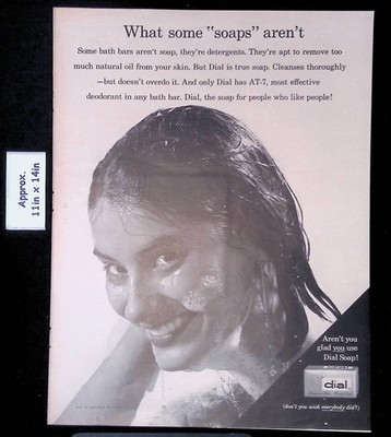 1961 Dial Deoderant Bath & Beauty Soap Woman Soap on Her Face Print Ad ...