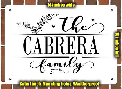 Cabrera Family Decorative Metal Door or Wall Plaque (Style 2) | eBay