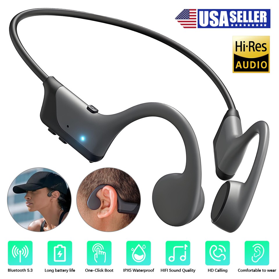 Ear Hook Headphones induction 5.3 Open Ear Headphones IPx5 Waterproof ...