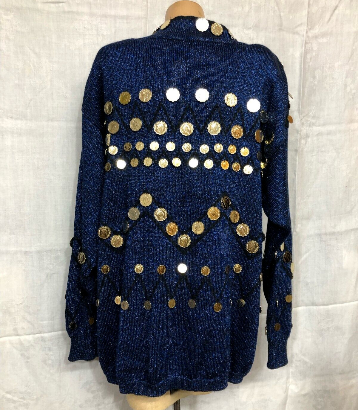 Women's Vintage 1980s Bonnie Boerer Coin Sweater - Gem